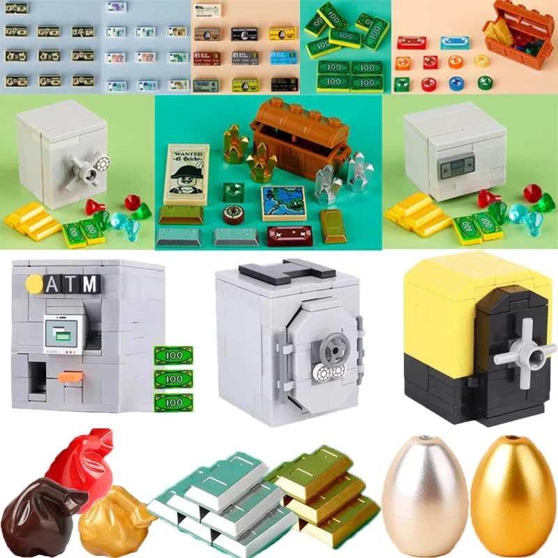 MOC-Building-Blocks-Figures-Accessories-Cash-Dollar-Coin-Bag-Model-Gold ...