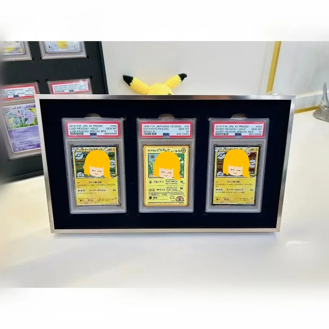 Pink Gold PTCG Pokemon Aluminium Alloy Metal Rating Card Brick Anime ...