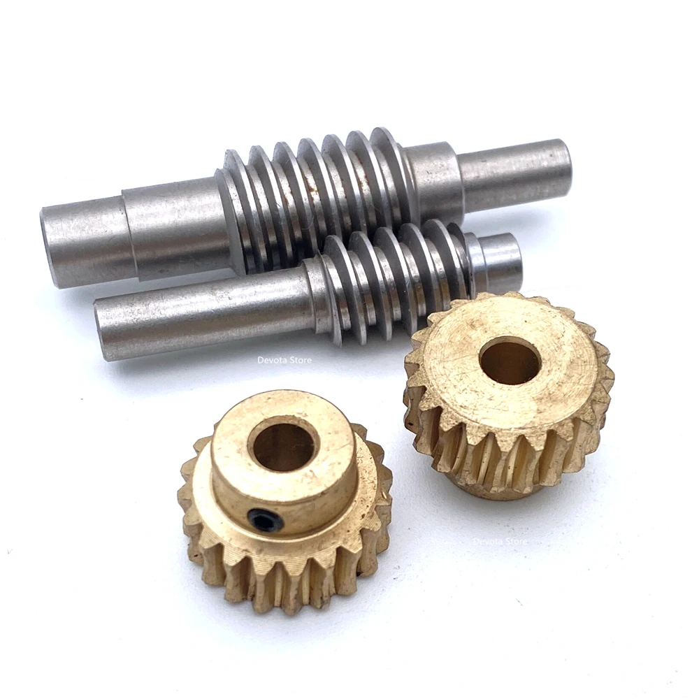 0.8M Step Spur Gear 20/30/40 Teeth 53mm Steel Shaft Copper Worm 4/5/6mm ...