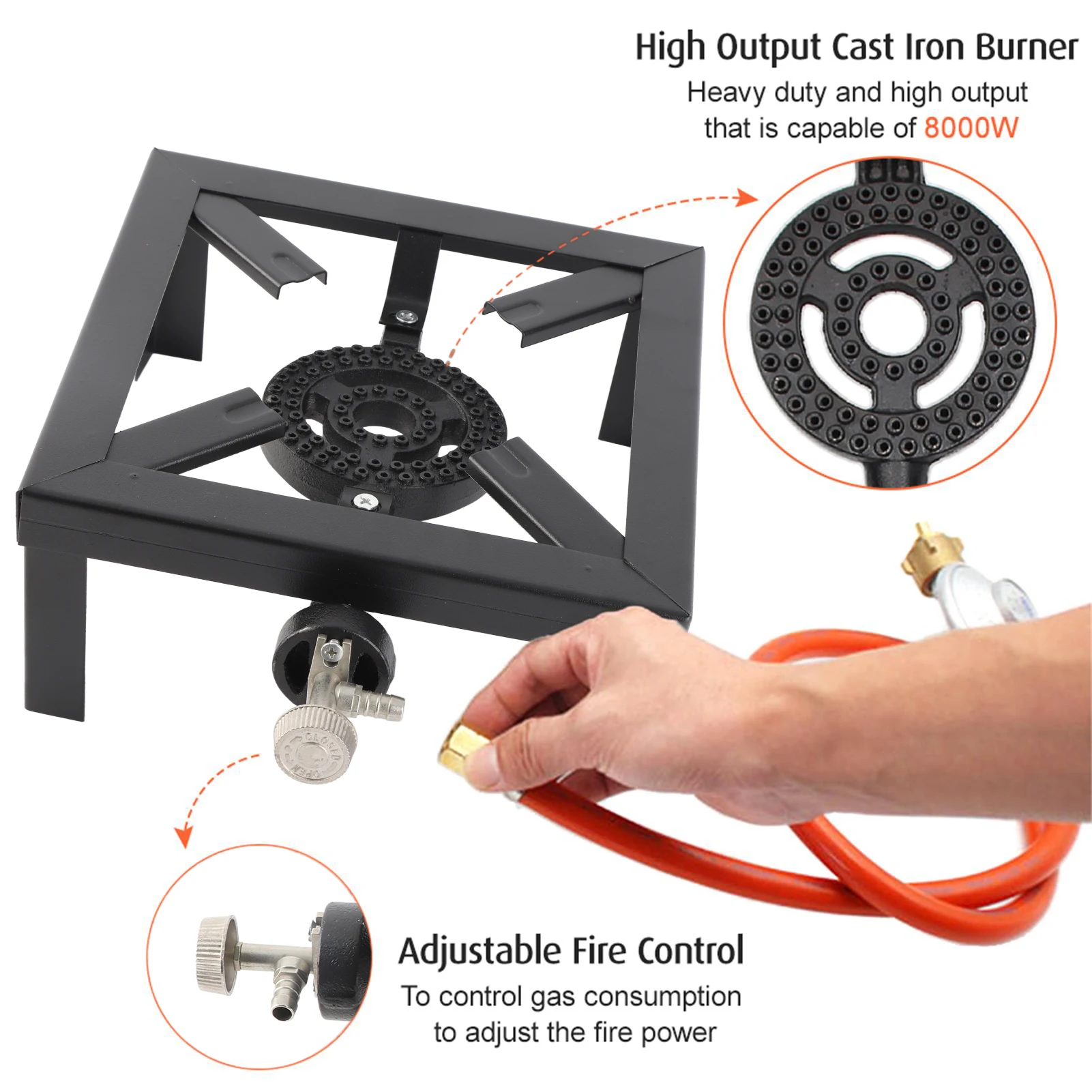 8KW Gas Boiling Ring Cast Iron Stove Large Stove Outdoor Cooker Iron ...