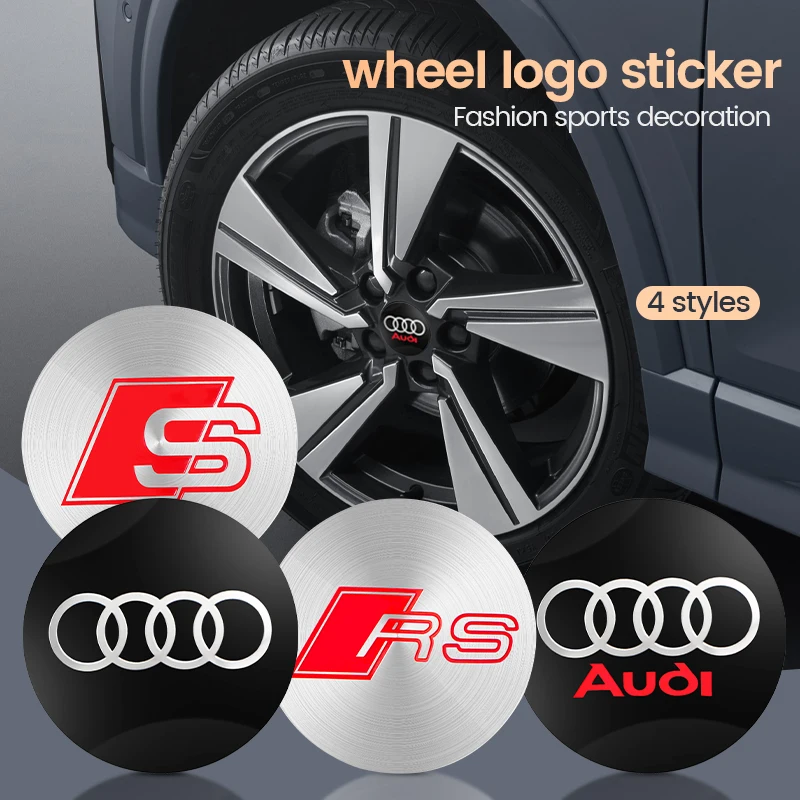 56mm-4Pcs-Car-Wheel-Hub-Caps-Emblem-Stickers-Decoration-for-AUDI-A3-A4 ...