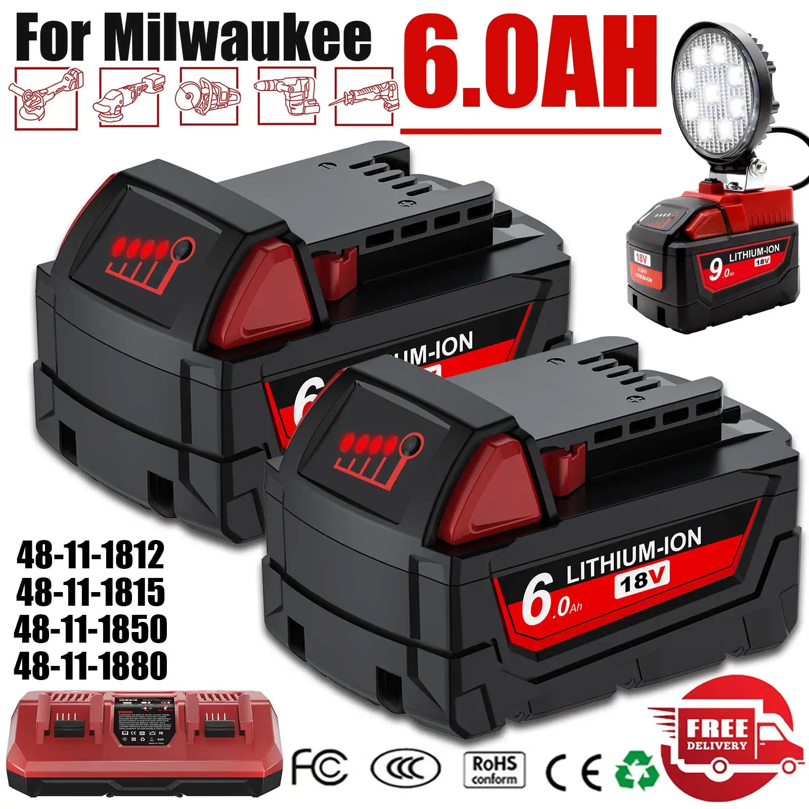 18V-6000MAH-Replacement-For-Milwaukee-M18-Lithium-Battery-48-11-1860-48 ...