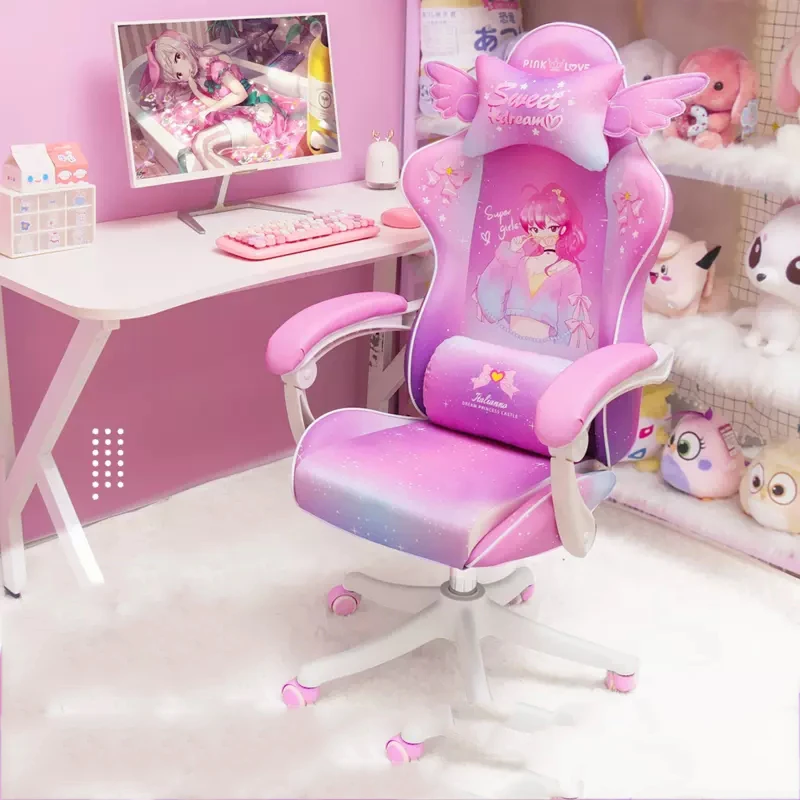 New-Cute-Pink-Cartoon-Chairs-Bedroom-Office-Computer-Chair-Home-Girls ...