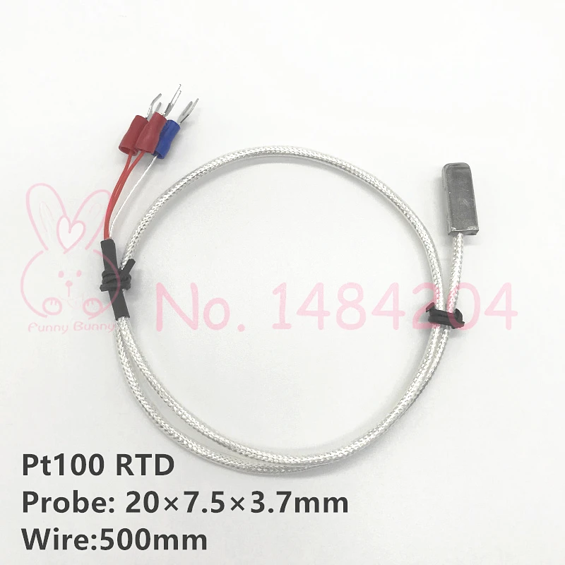 Pt100 Rtd Temperature Sensor 20mm*7.5mm*3.7mm Flat Probe For Surface ...