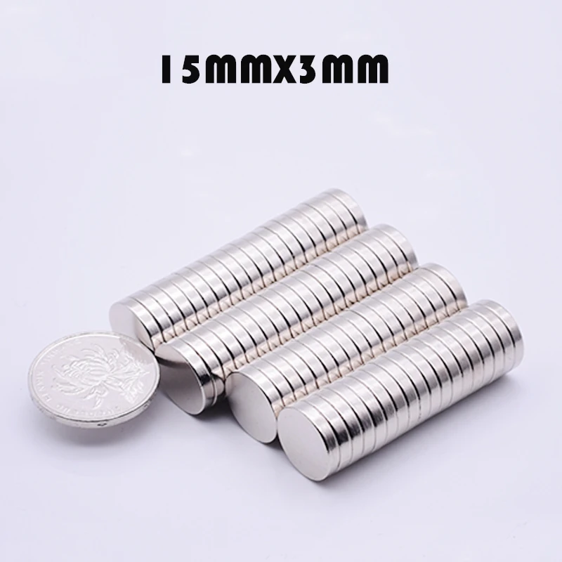 10-Pcs-15x3-mm-Magnet-N35-Super-powerful-neodymium-magnets-Small-Round ...