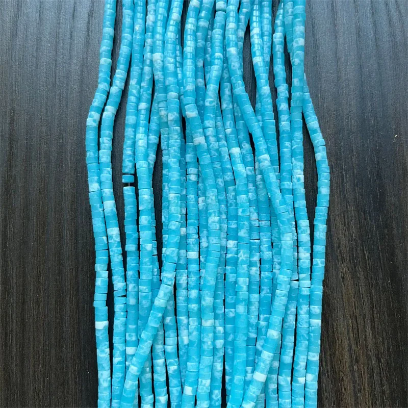 2*4MM Tiny Round Heishi Larimar Jade Ocean Sea Small Disc Gemstone ...