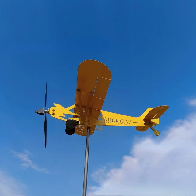 3D Piper J3 Cub Wind Spinner Plane Metal Airplane Weather Vane Outdoor ...