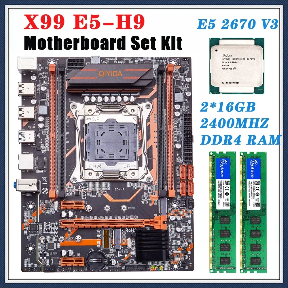 X99-E5-H9-Motherboard-Set-E5-2670-V3-Processador-LGA-2011-3-Kit-2x16GB ...