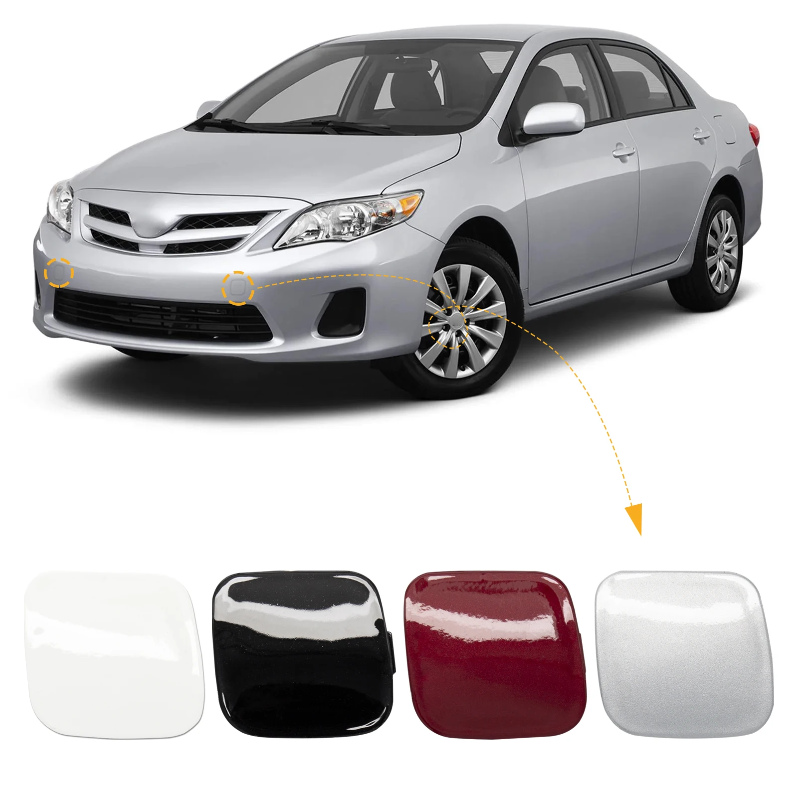 Front Bumper Tow Hook Cap Towing Eye Cover For Toyota Corolla 2011-2013 ...