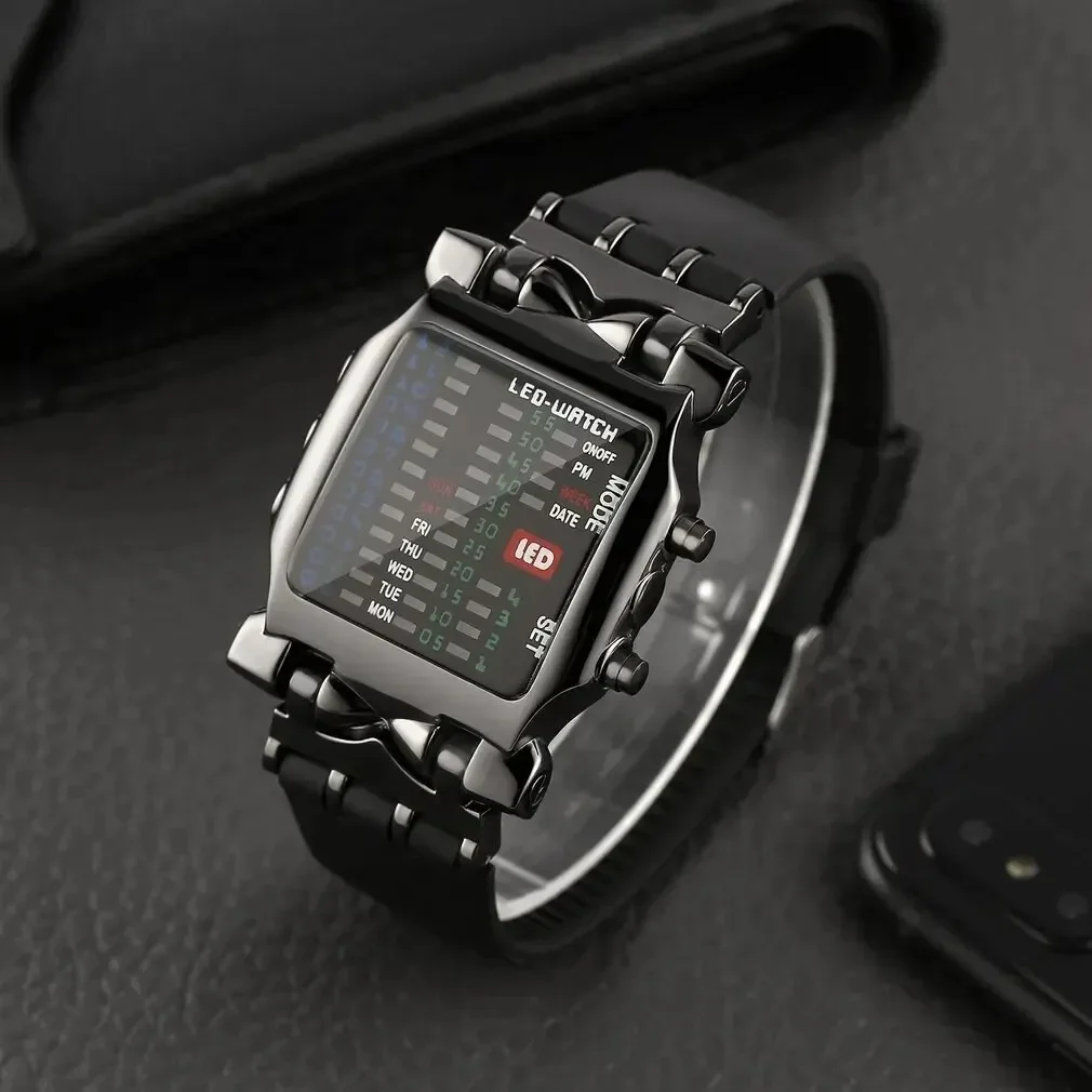 Fashion Binary Led Watch Waterproof Business Electronic Watch Mens ...