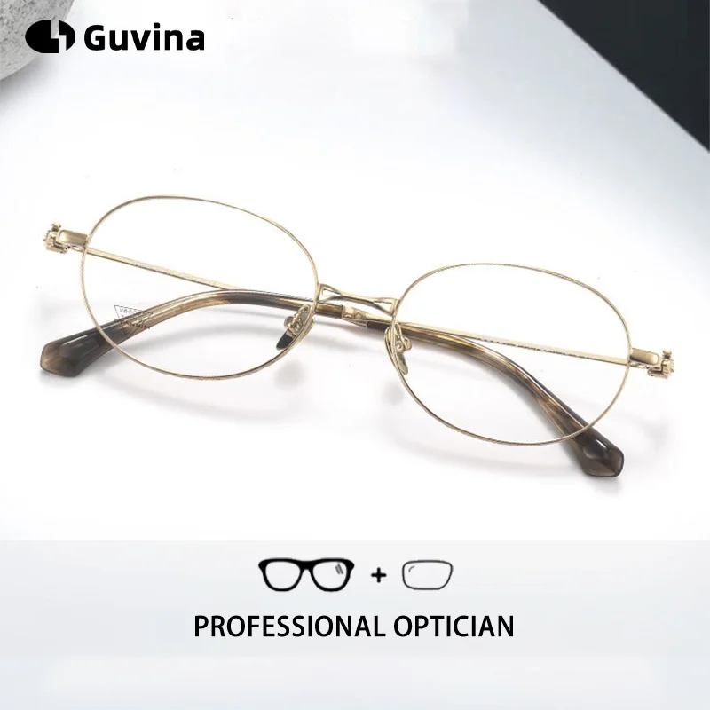 Womens Mens Pure Titanium Glasses Oval Prescription Eyewear ...