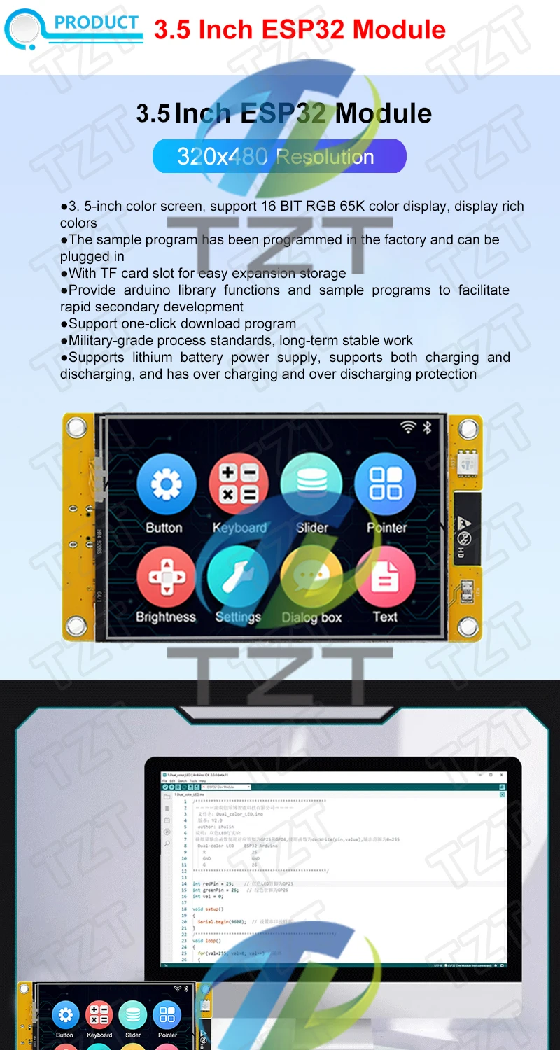 Модуль дисплея TZT ESP32 3,5 дюйма | AliExpress