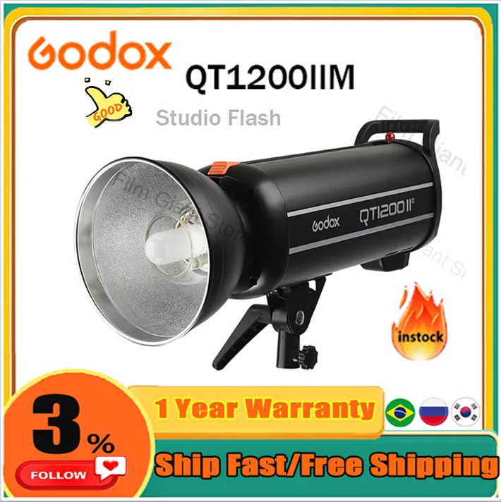 Godox QT1200II QT1200IIM 1200WS GN102 1/8000s High Speed Sync Built in ...