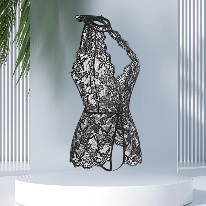 Sexy Open Bodysuit Underwear For Women Lace Perspective Night Skirt Sex