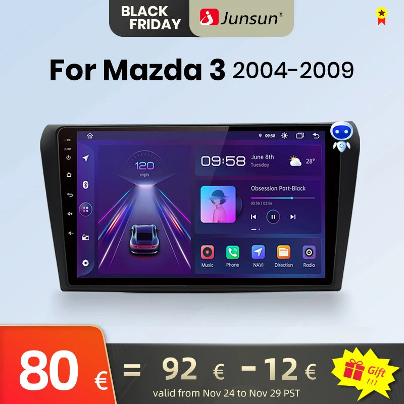 Junsun V1pro Ai Voice 2 Din Android Auto Radio For Mazda 3 Bk Maxx Axel 2004-2013 Carplay 4g Car ...