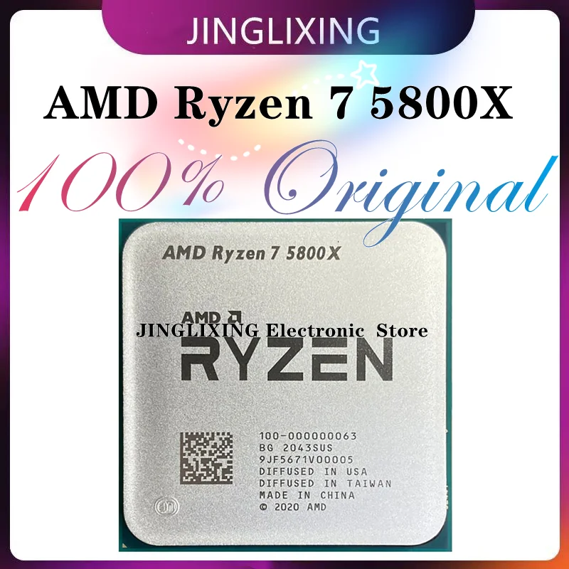 Procesador de CPU AMD Ryzen 7 5800X R7 5800X 5800X 3,8 GHz, 8 núcleos, 16 hilos, 7NM L3 = 32M ...