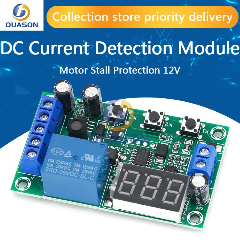 Dc Current Detection Module Relay Digital Display Overcurrent Alarm Switch Controller Motor