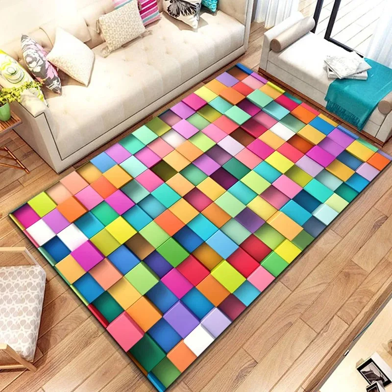 3D LED Lights Illusion Rug for Living Room Washable Floor Lounge Large ...