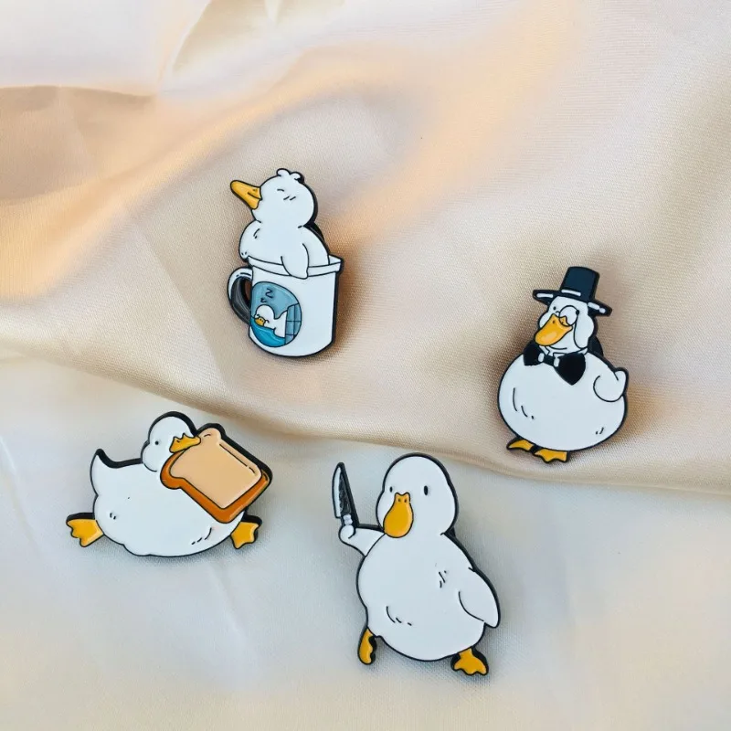 Kawaii-Cute-Anime-Animal-Duck-Goose-Brooch-Pin-Creative-Funny-Metal ...