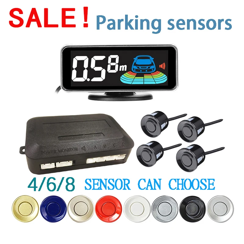 Car-Parking-Sensor-Rear-Reversing-Radars-System-4-6-8-Distance ...