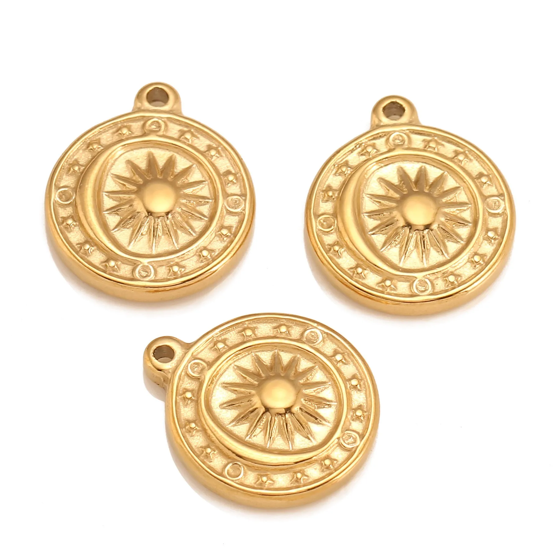 DOOYIO-3pcs-Lot-Round-Sun-Moon-and-Star-Stainless-Steel-Pendant-DIY ...