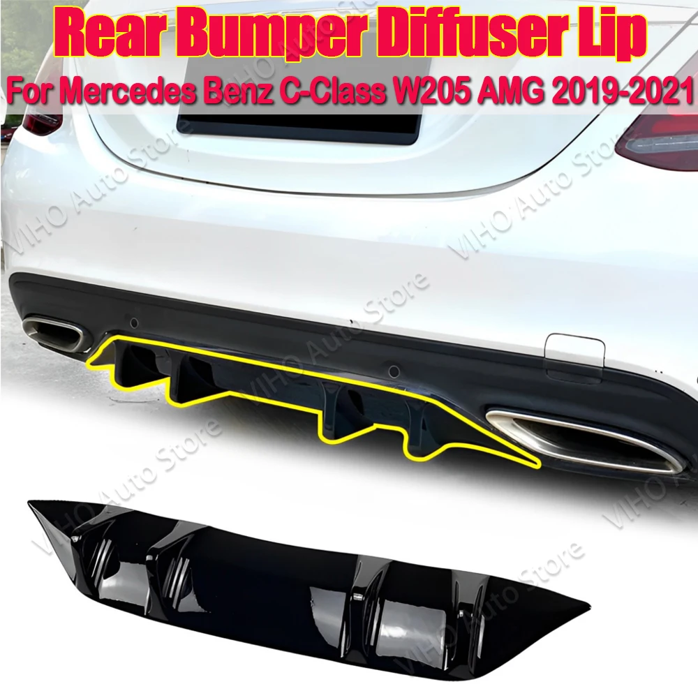 Car-Rear-Bumper-Diffuser-Lip-For-Mercedes-Benz-C-Class-W205-C200-C260 ...