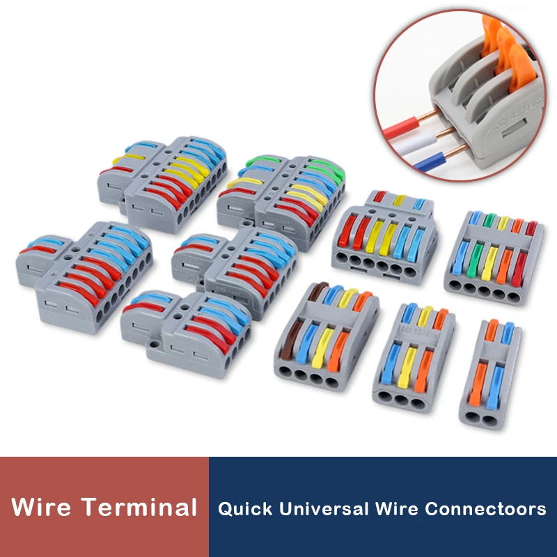 1-100pcs-Quick-Universal-Wire-Connectors-Compact-Splicing-Wiring-Cable ...