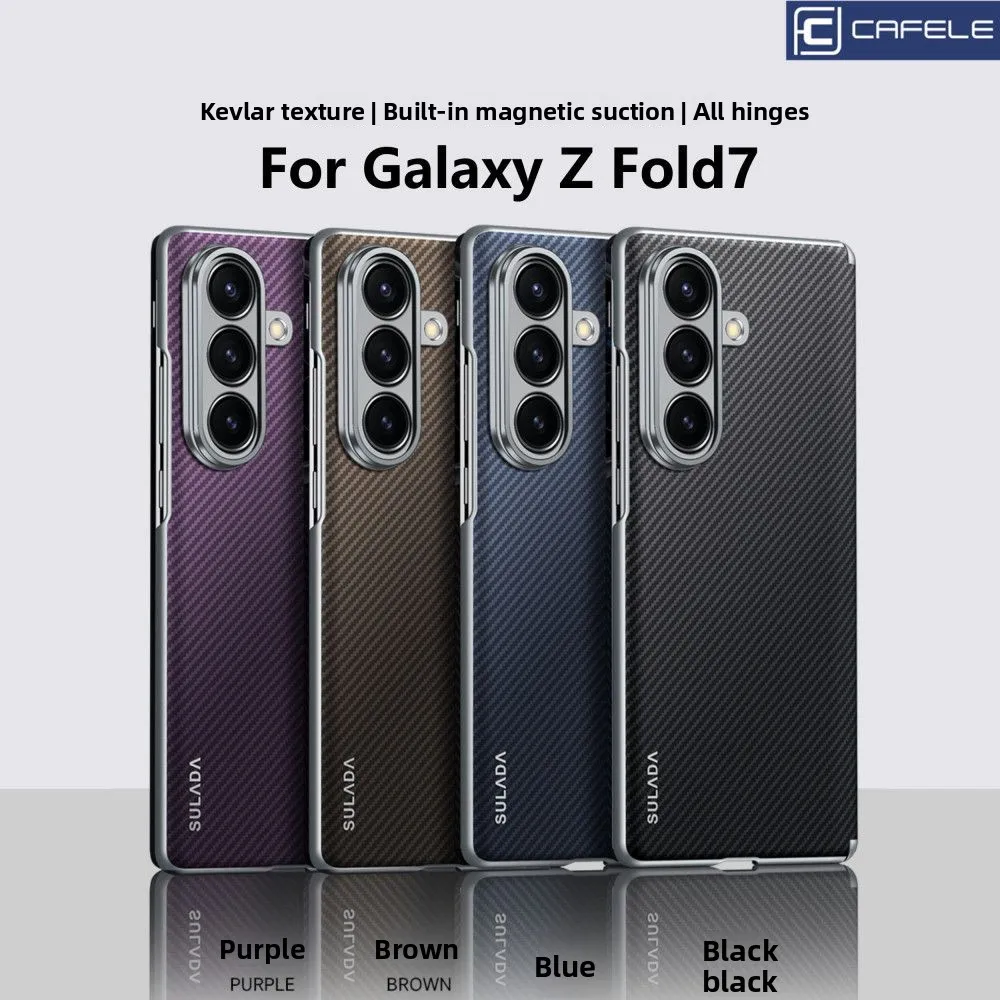 For Samsung Galaxy Z Fold 7 6 Magnetic Case Luxury Kevlar Skin Feel ...