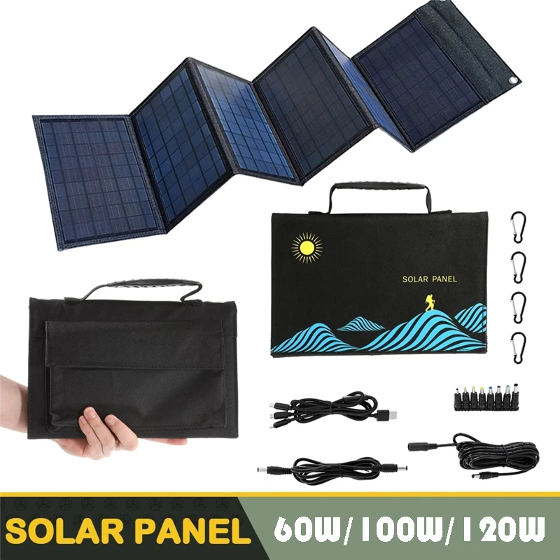 Foldable Solar Panel 100 Watts | Foldable Solar Panel Usb - 100w Solar ...