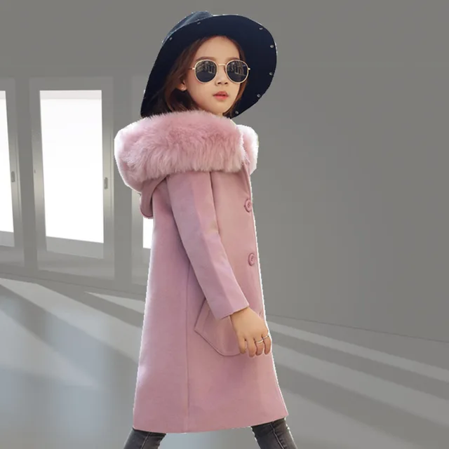 Children New Kids Girl Overcoat Windproof Wool Winter Fashion Coat for ...