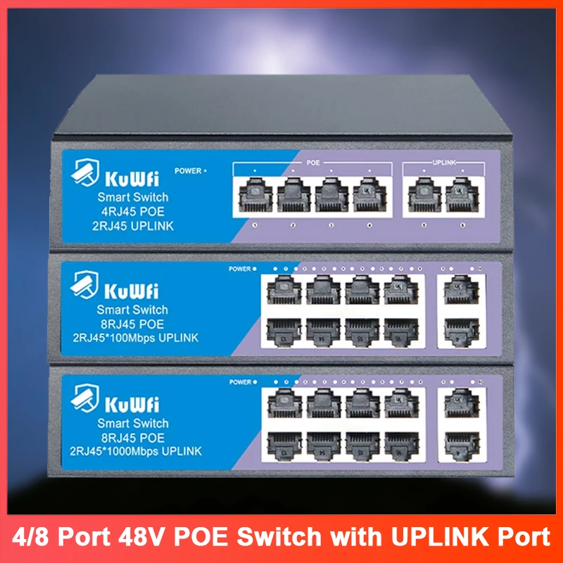 4-8Port-POE-Ethernet-Switch-100Mbps-48V-POE-Network-Switch-with-Fast ...