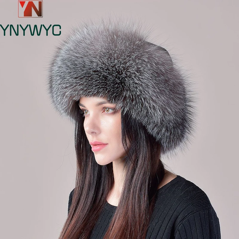 Hot-Sale-100-natural-Fox-Fur-Hat-Fashion-Women-Cap-Thick-Fur-Cap-Winter ...