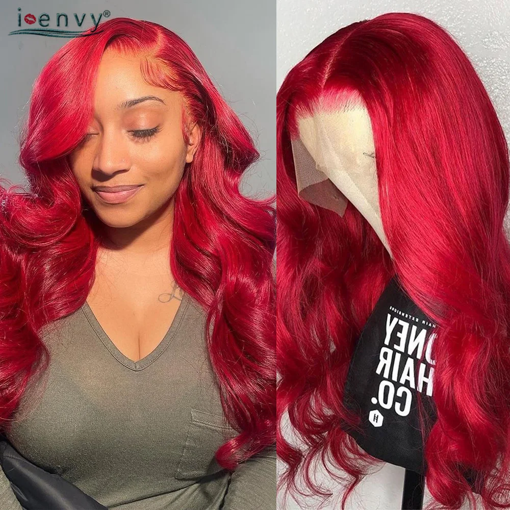 Hot-Red-Body-Wave-Lace-Front-Wig-13X4-Hd-Lace-Frontal-Wig-Pre-Plucked ...