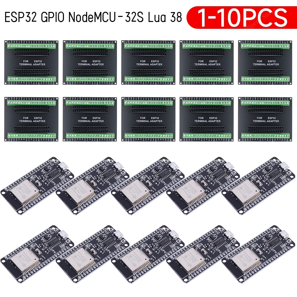 Placa de Expansão 1 10PCS ESP32 Compatível com ESP32 WiFi Bluetooth Development Board NodeMCU ...