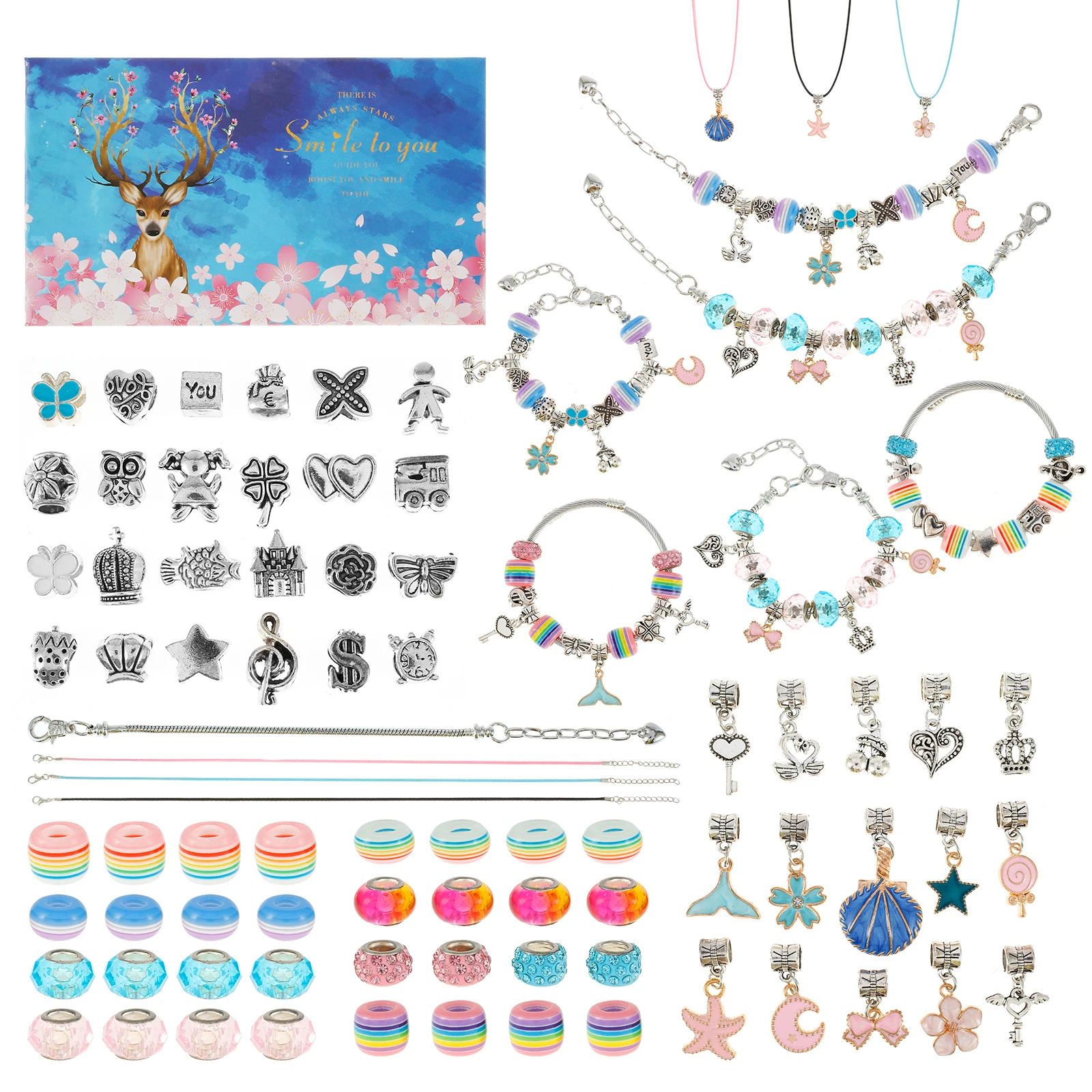 78Pcs-Bracelet-Making-Kit-Charm-Jewelry-Making-Kit-Kids-Toys-DIY ...