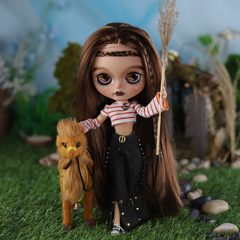 Dallas – Premium Custom Neo Blythe Doll with Brown Hair, Tan Skin ...