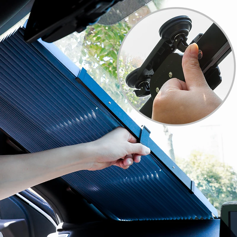 Car Front Window Sunshade Curtains 70CM Sun Shade Screen Cover Blind ...