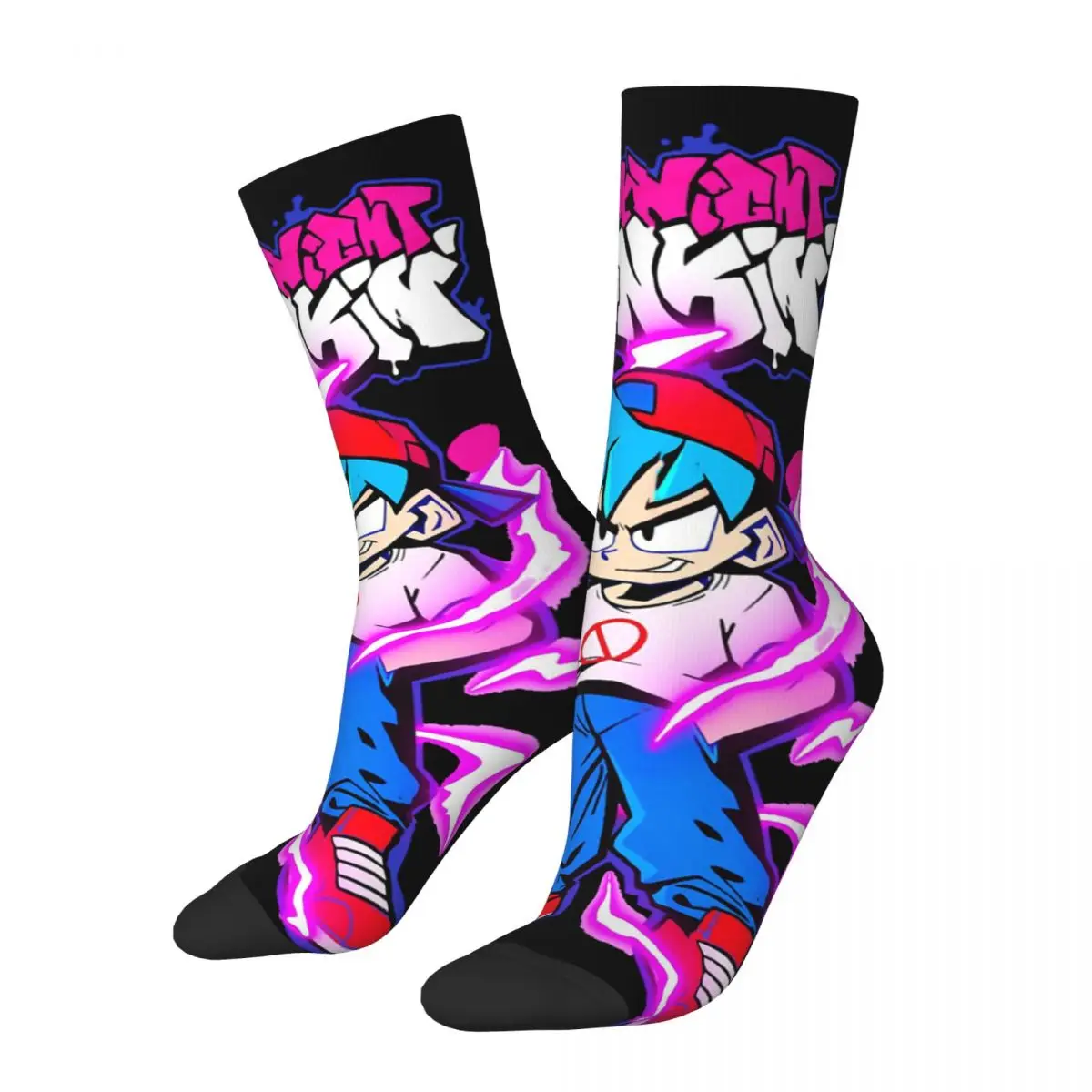 Lustige-gl-ckliche-M-nner-Kompression-socken-Nacht-funkin-Vintage ...
