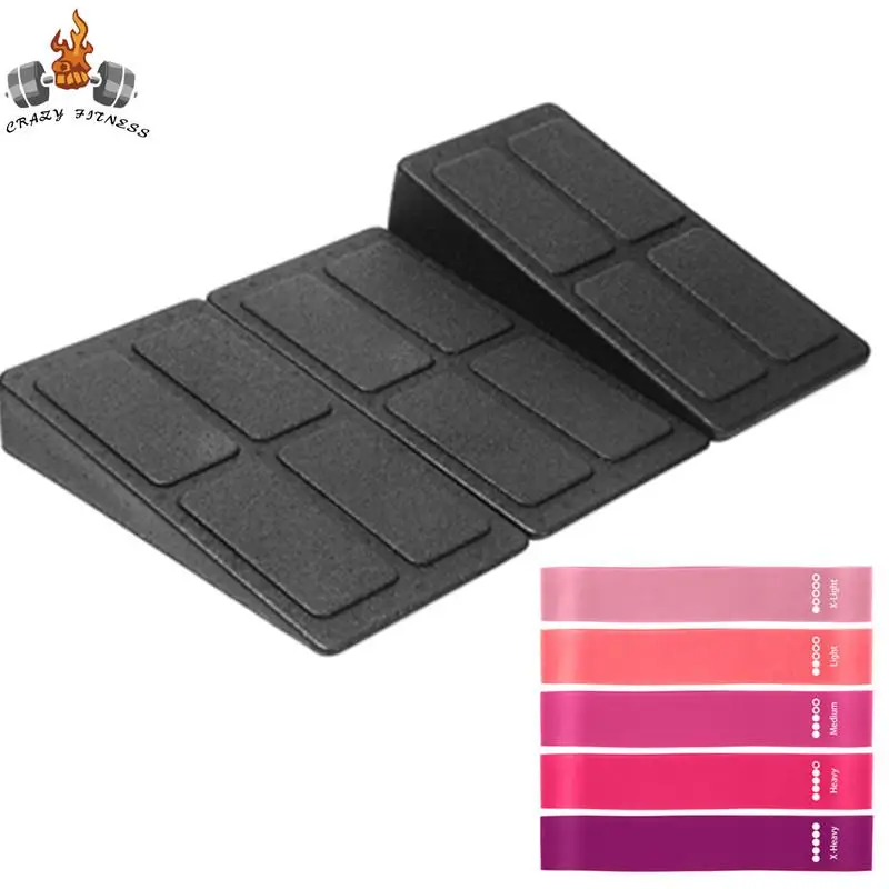3pcs-Set-Yoga-Bricks-Squat-Wedge-Blocks-Slant-Board-with-5Pcs-Different ...