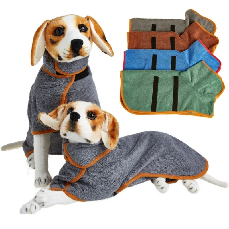 Dog-Bathrobe-Towel-Bath-Robe-Pet-Dog-Bathrobe-Fast-Drying-Coat-Soft ...
