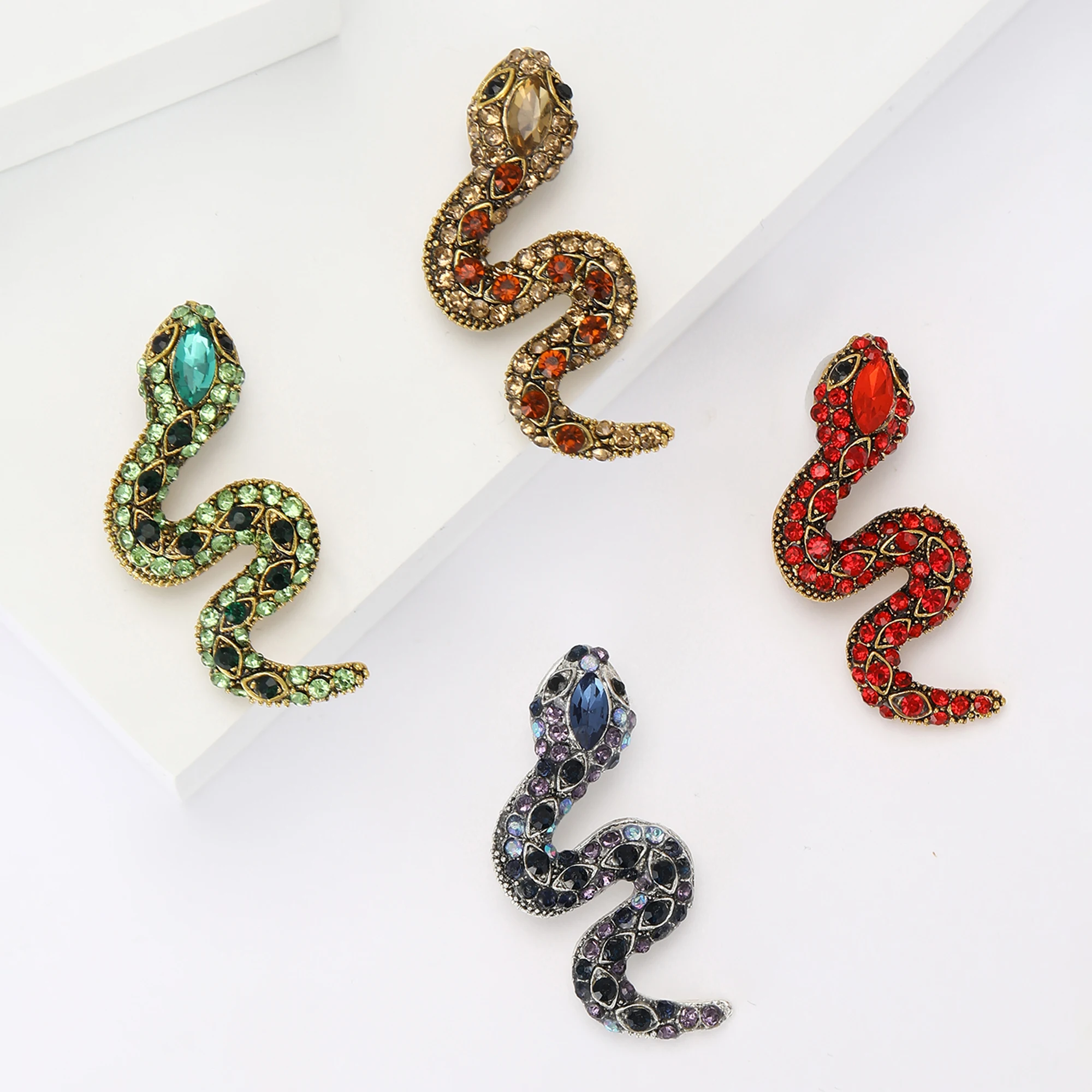 Vintage-Rhinestone-Small-Snake-Brooches-for-Women-Unisex-Animal-Pins-4 ...