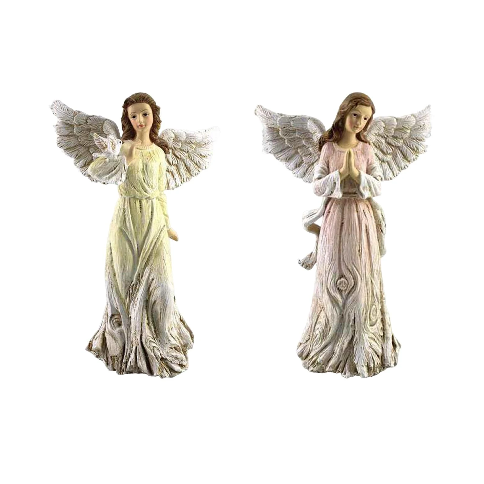 Angel Sculpture Resin Desk Ornaments Christian Home Decor Hand Carved ...