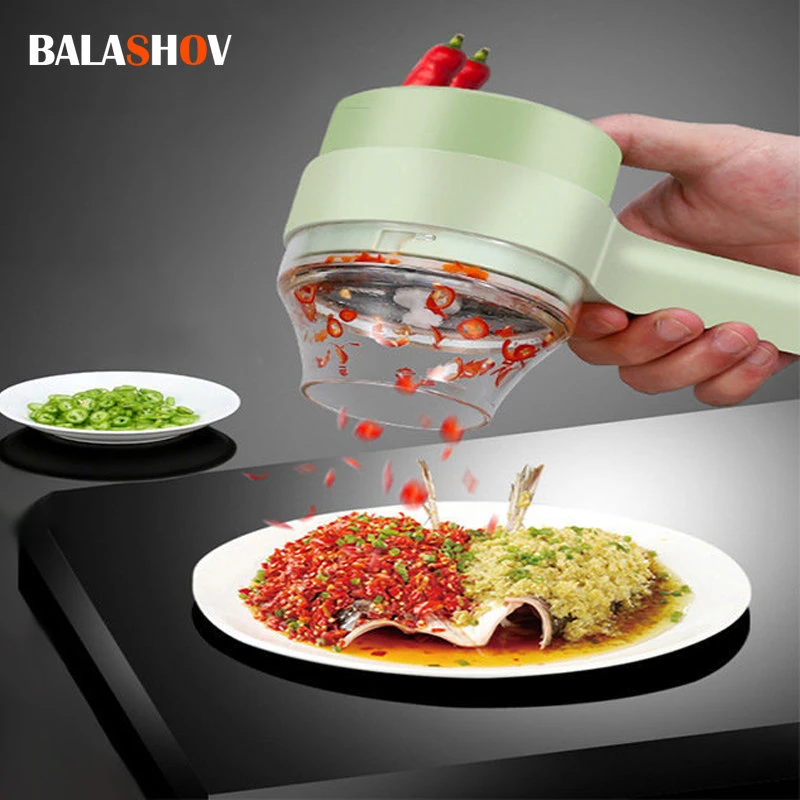 Multifunction Food Chopper Slicer Electric 4in1 Vegetable Cutter Masher ...