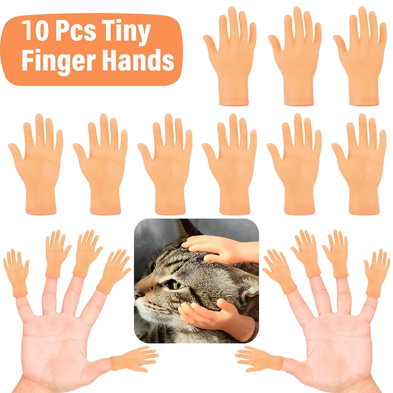 10-Pcs-Tiny-Finger-Hands-Mini-Fingers-Cat-Massage-Tool-Funny-Hand ...