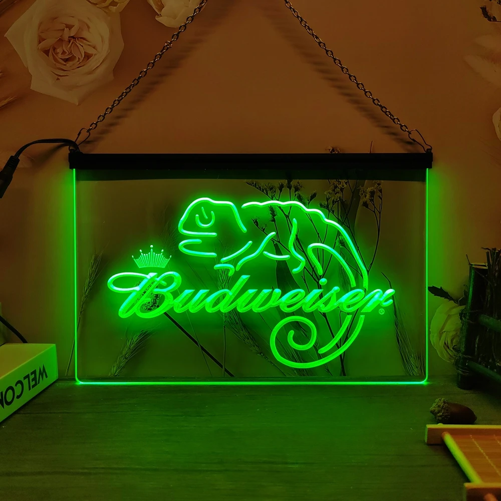 Budweiser-Frank-Lizard-Beer-Bar-LED-Neon-Sign-3D-Carving-Wall-Art-for ...