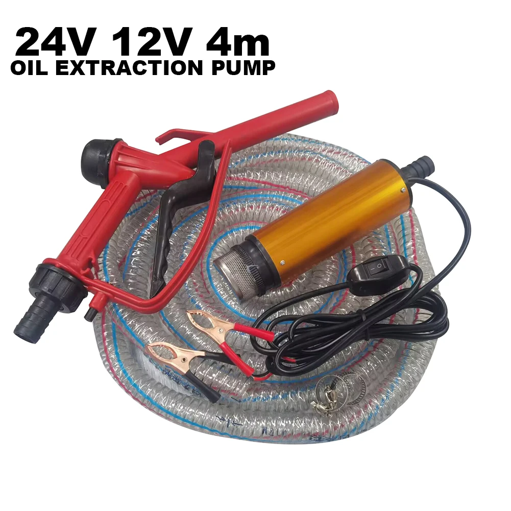 12V-24V-4-Meter-Hose-51mm-Water-Pump-Refueling-Gun-Set-Electric ...