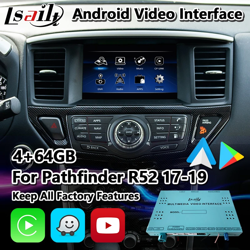 Lsailt-Android-Car-Multimedia-Navigation-Auto-Video-Interface-for-Nissan-Pathfinder-R52-2017 ...