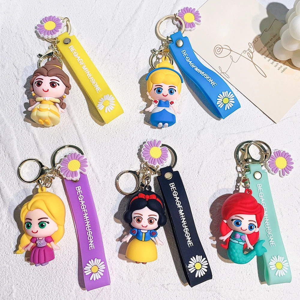 The-Little-Mermaid-Princess-Keychain-Snow-White-Elsa-Pendant-Keychain ...