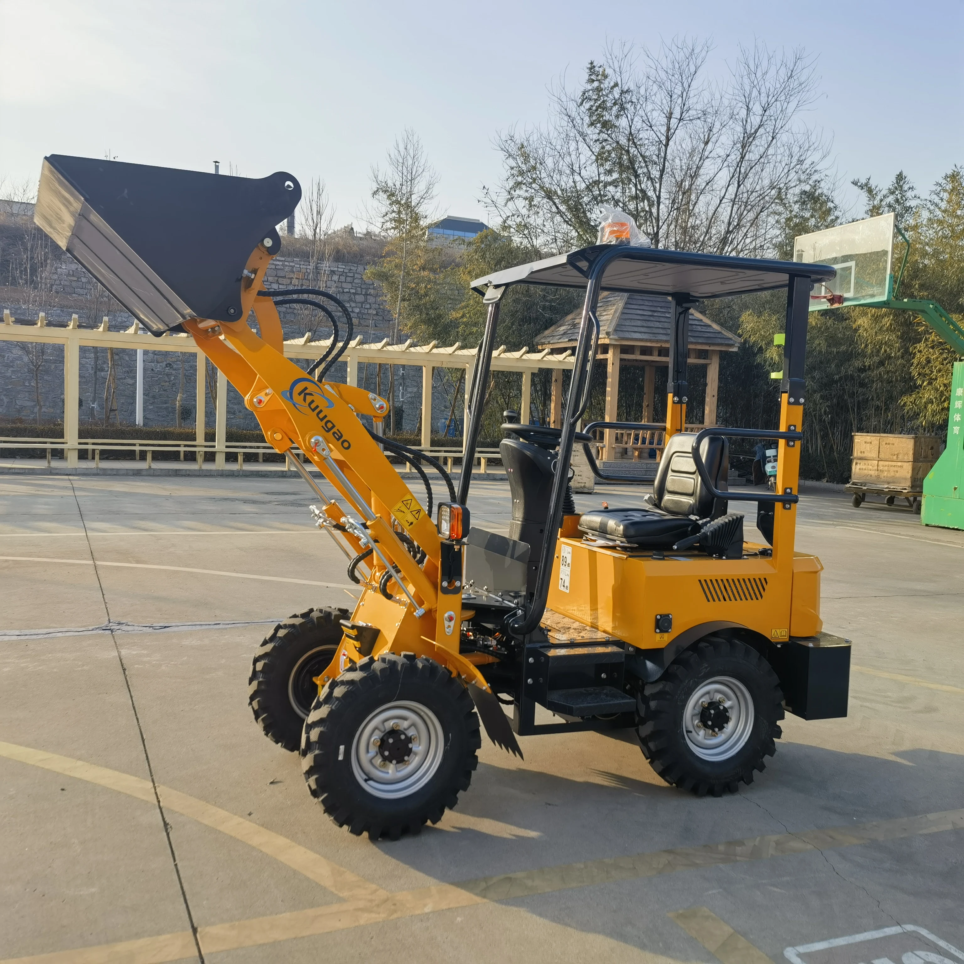 Hot Sale small farm electric mini wheel loader 400kg 800kg 1 ton ...