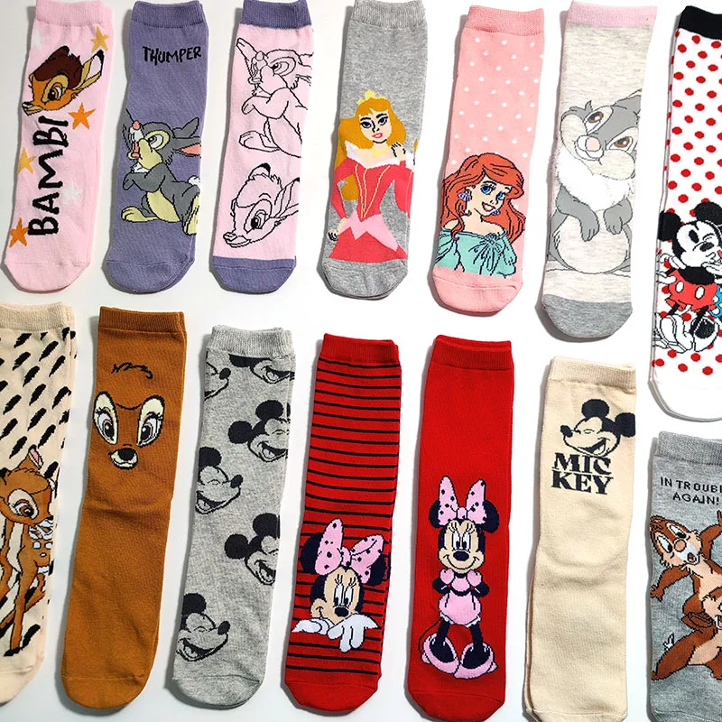 42-Style-NEW-Disney-Women-Crew-Socks-Cotton-Fashion-Funny-Cute-Long ...